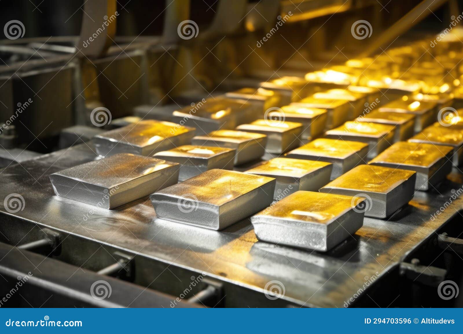 Refined Platinum Bars on a Production Line Stock Photo - Image of generated, manufacturing ...