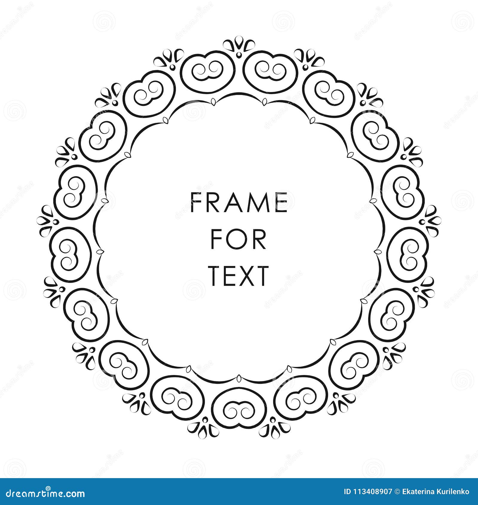 Frame in Modern Outline Style Stock Vector - Illustration of insignia ...