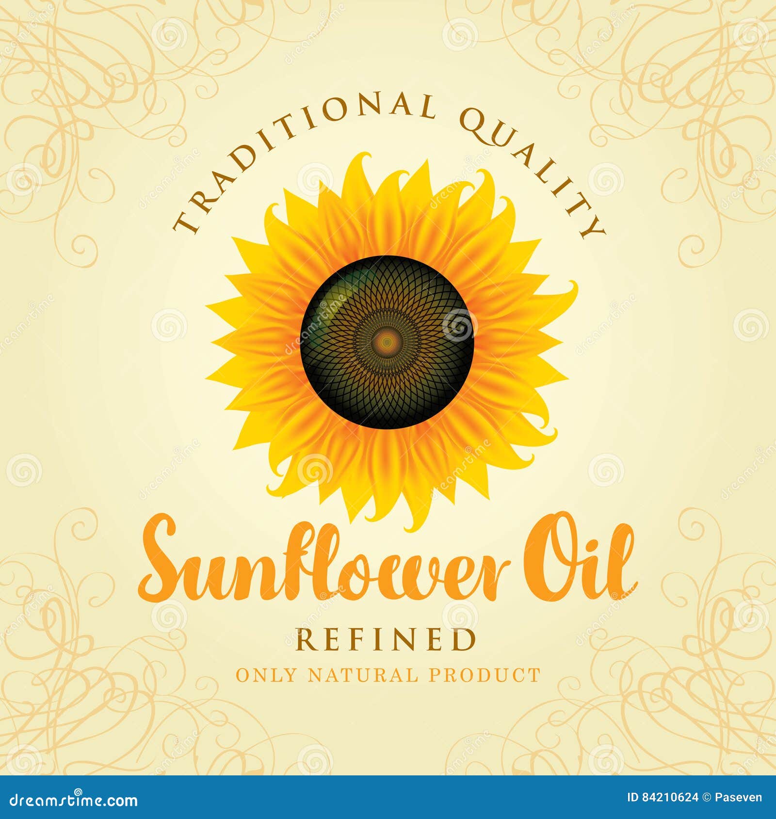Banner For Refined Sunflower Oil With Sunflower Cartoon Vector ...