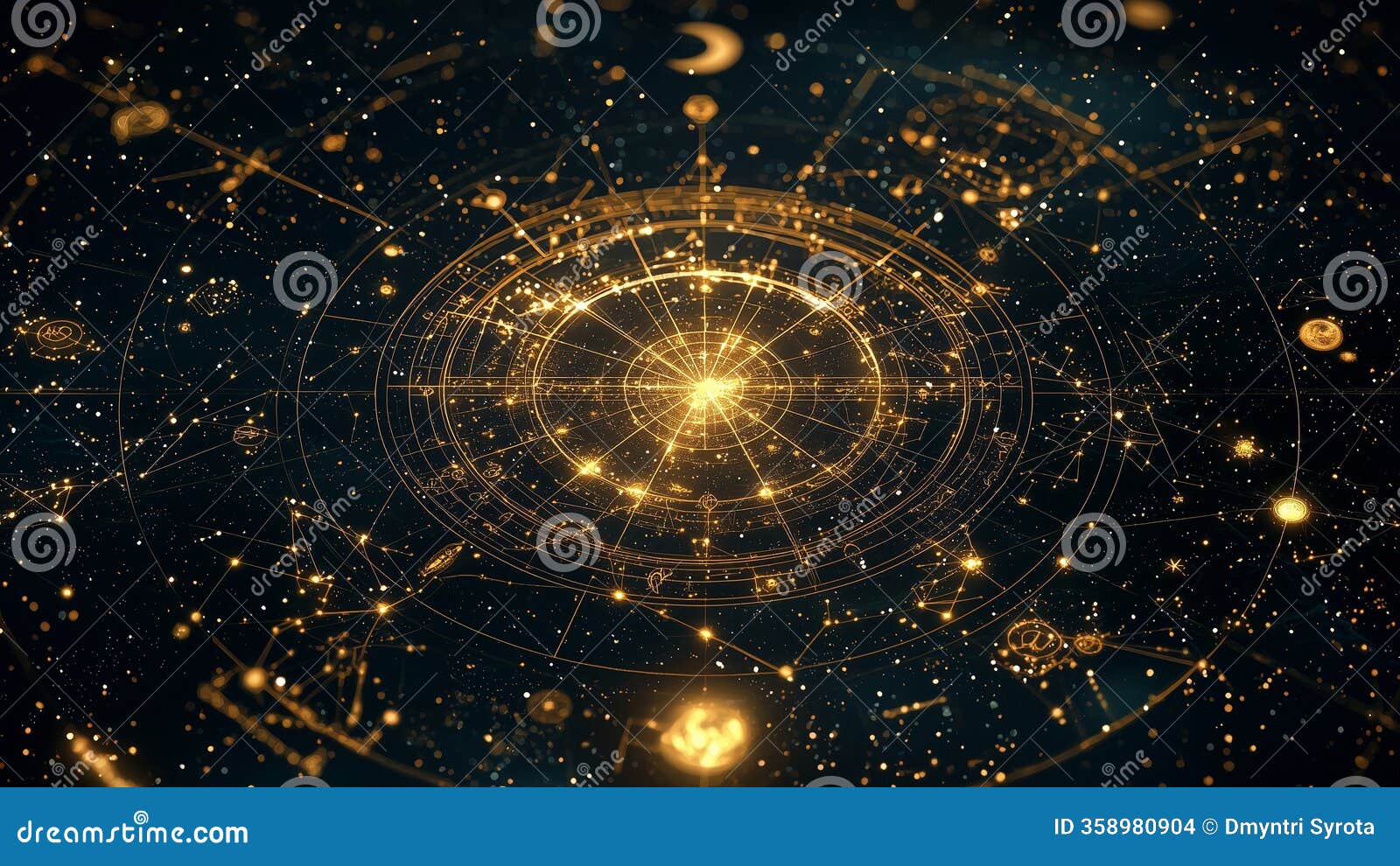 Celestial Astrology and Cosmic Chart Collection Stock Illustration ...