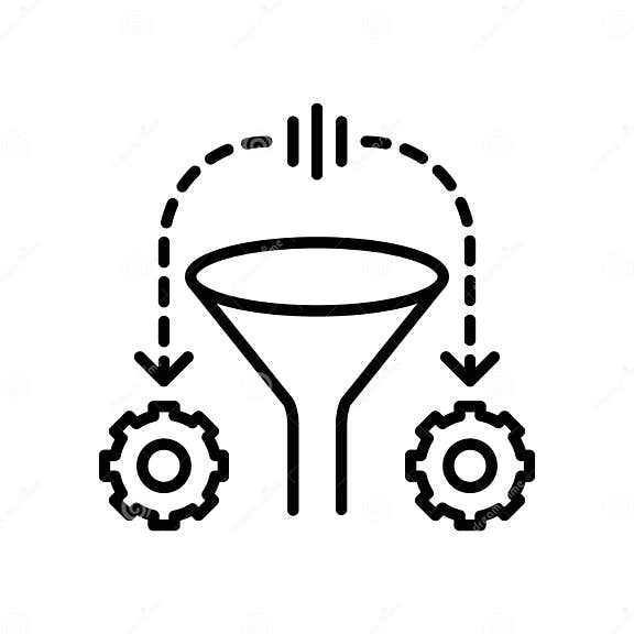 Refinement Icon Linear Logo Mark in Black and White Stock Vector ...