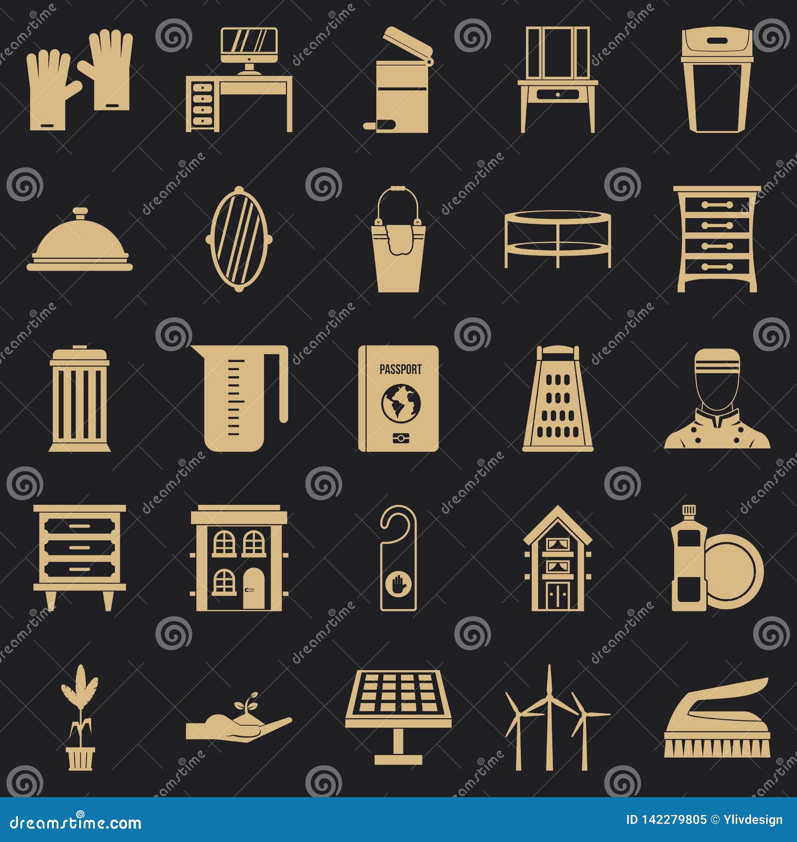 Refinement Icons Set, Simple Style Stock Vector - Illustration of ...