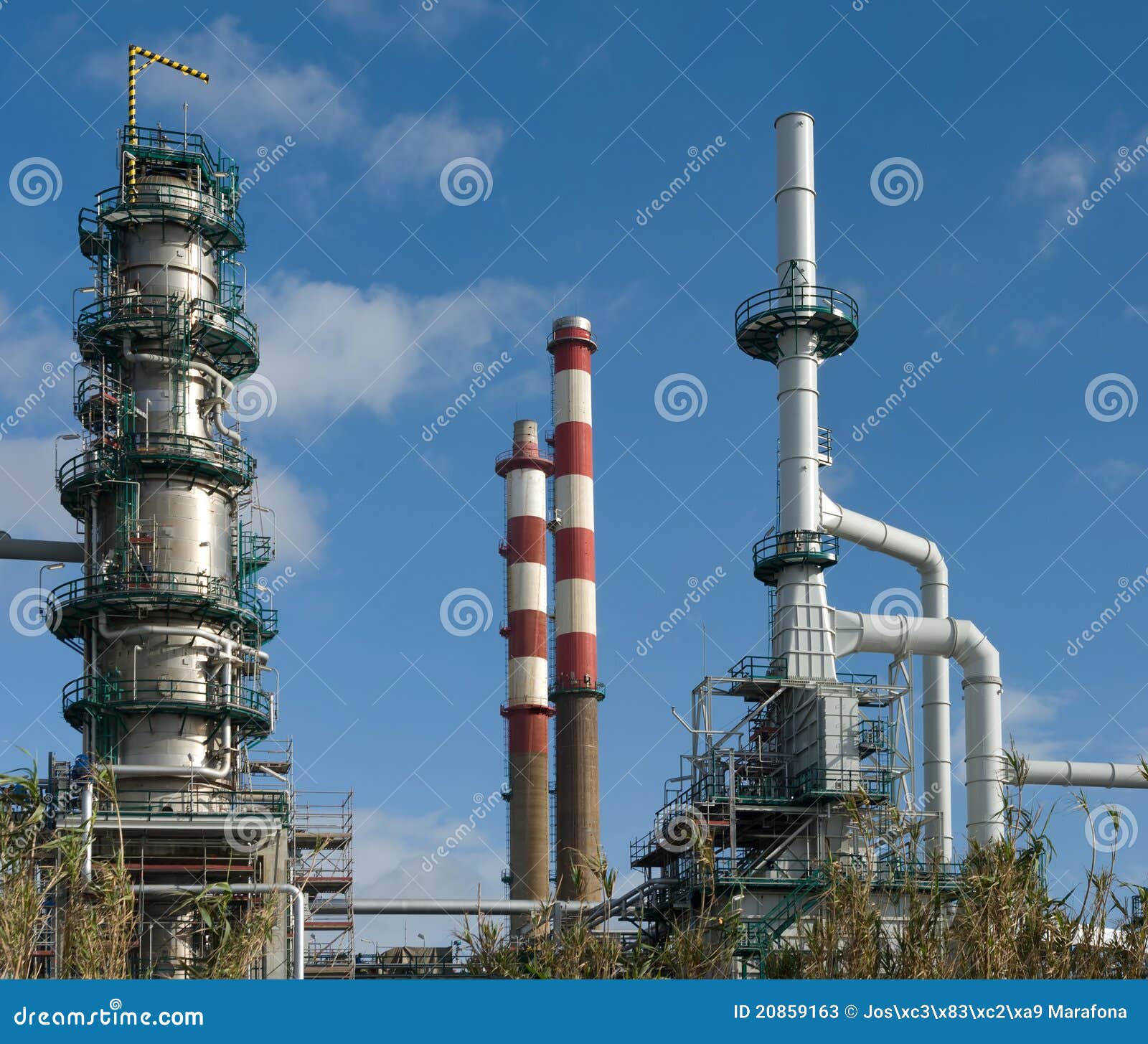 Refinery stock image. Image of burner, petroleum, chimney - 20859163