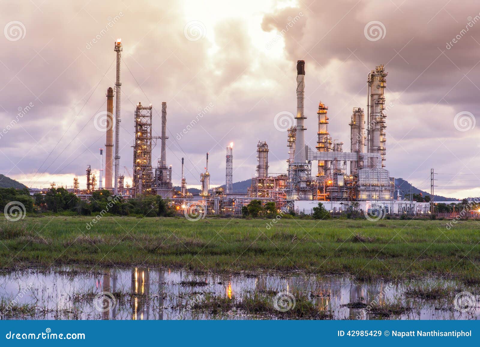 Refinery stock image. Image of engineering, column, metal - 42985429