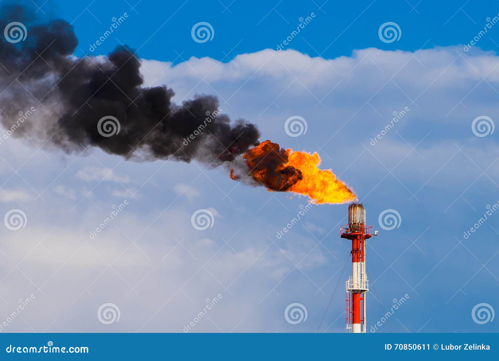 Refinery chimney stock image. Image of damage, pollution - 70850611
