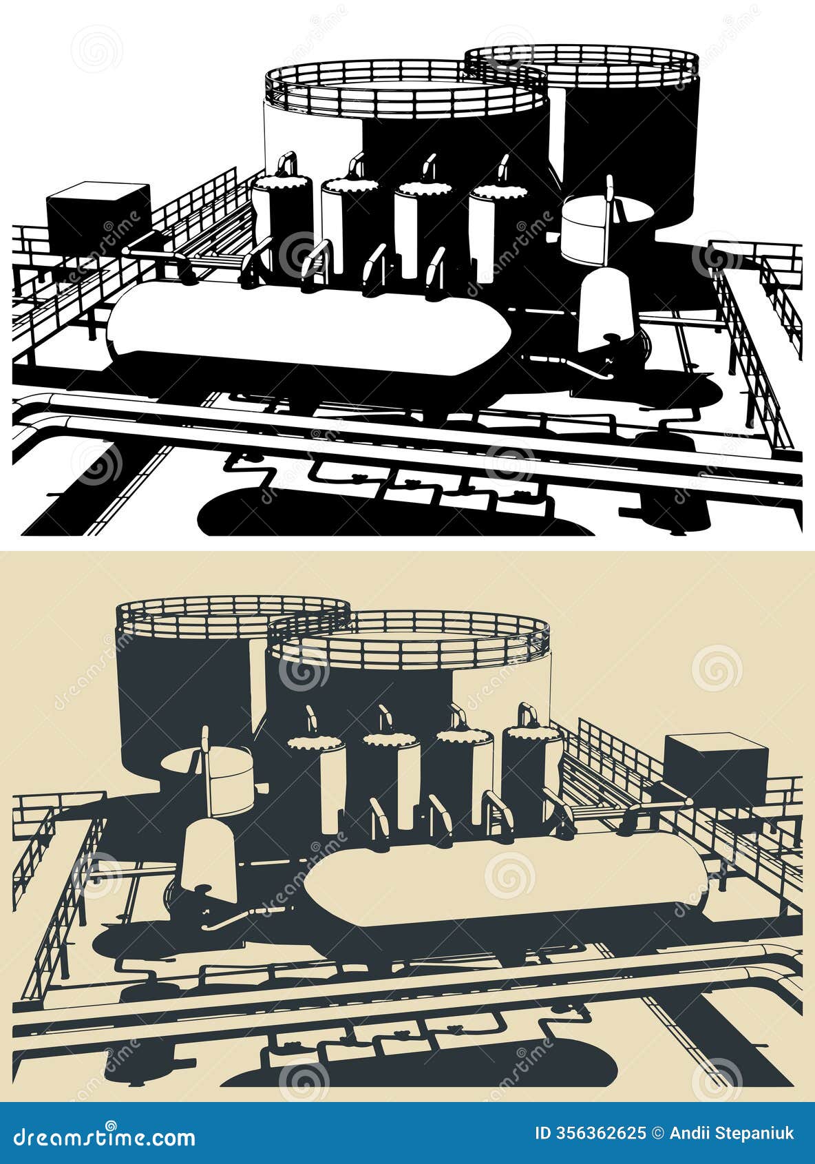 Refinery Close-up Illustrations Stock Illustration - Illustration of ...