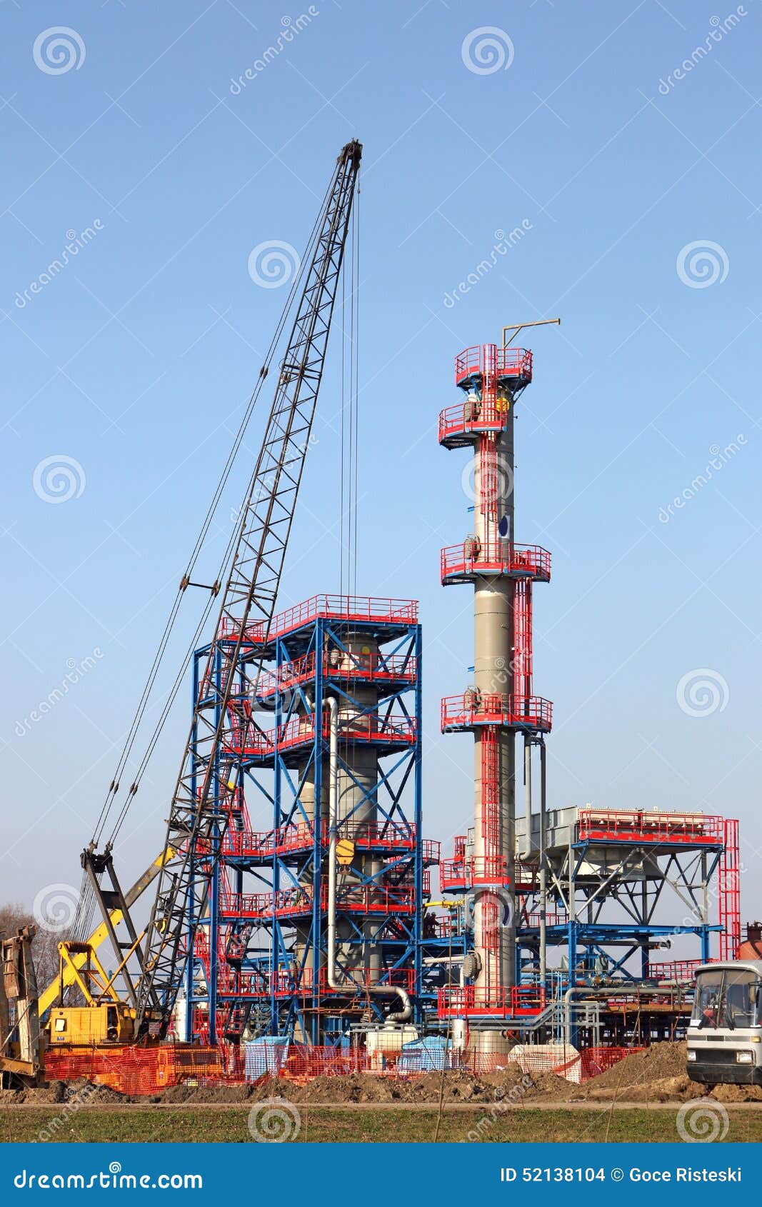 Refinery Construction Site with Machinery Stock Photo - Image of diesel ...