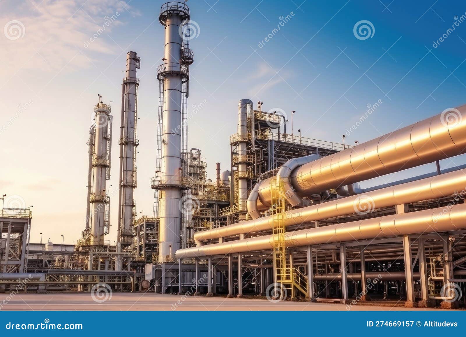 Refinery, with Conveyor Belt and Piping System for Processing Petroleum ...