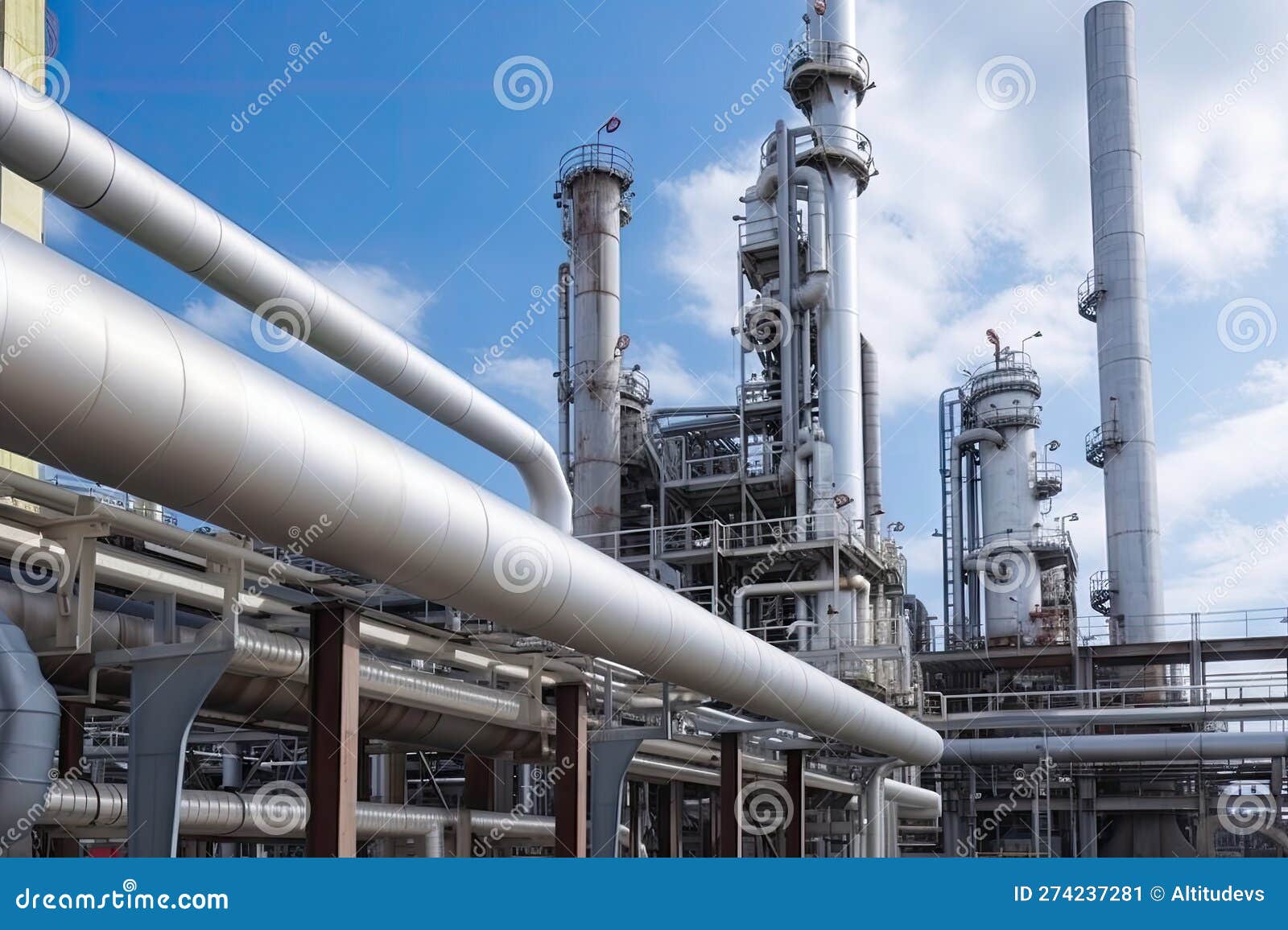 Refinery, with Conveyor Belt and Piping System for Processing Petroleum ...