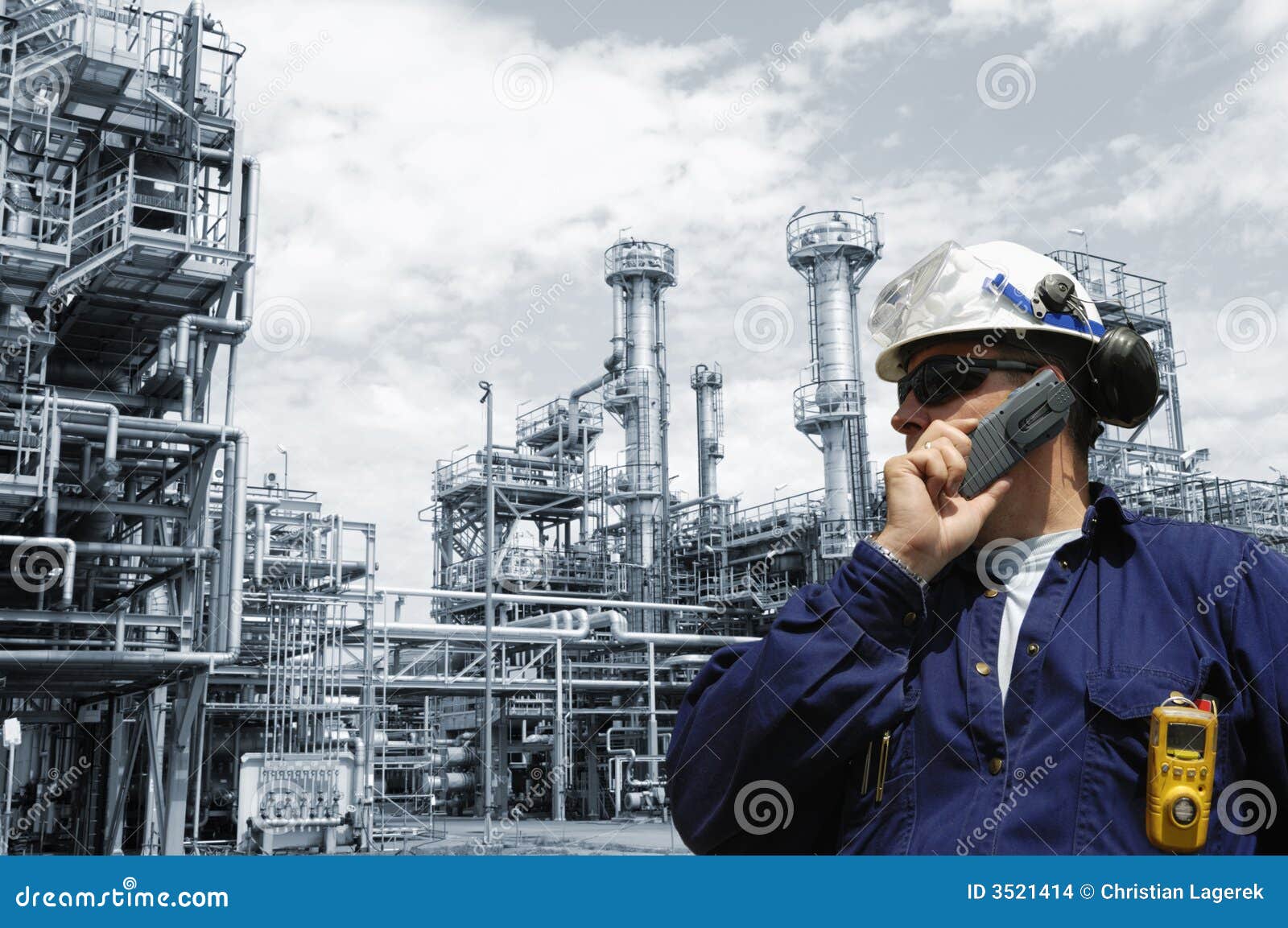 Refinery and engineer stock photo. Image of pipelines - 3521414