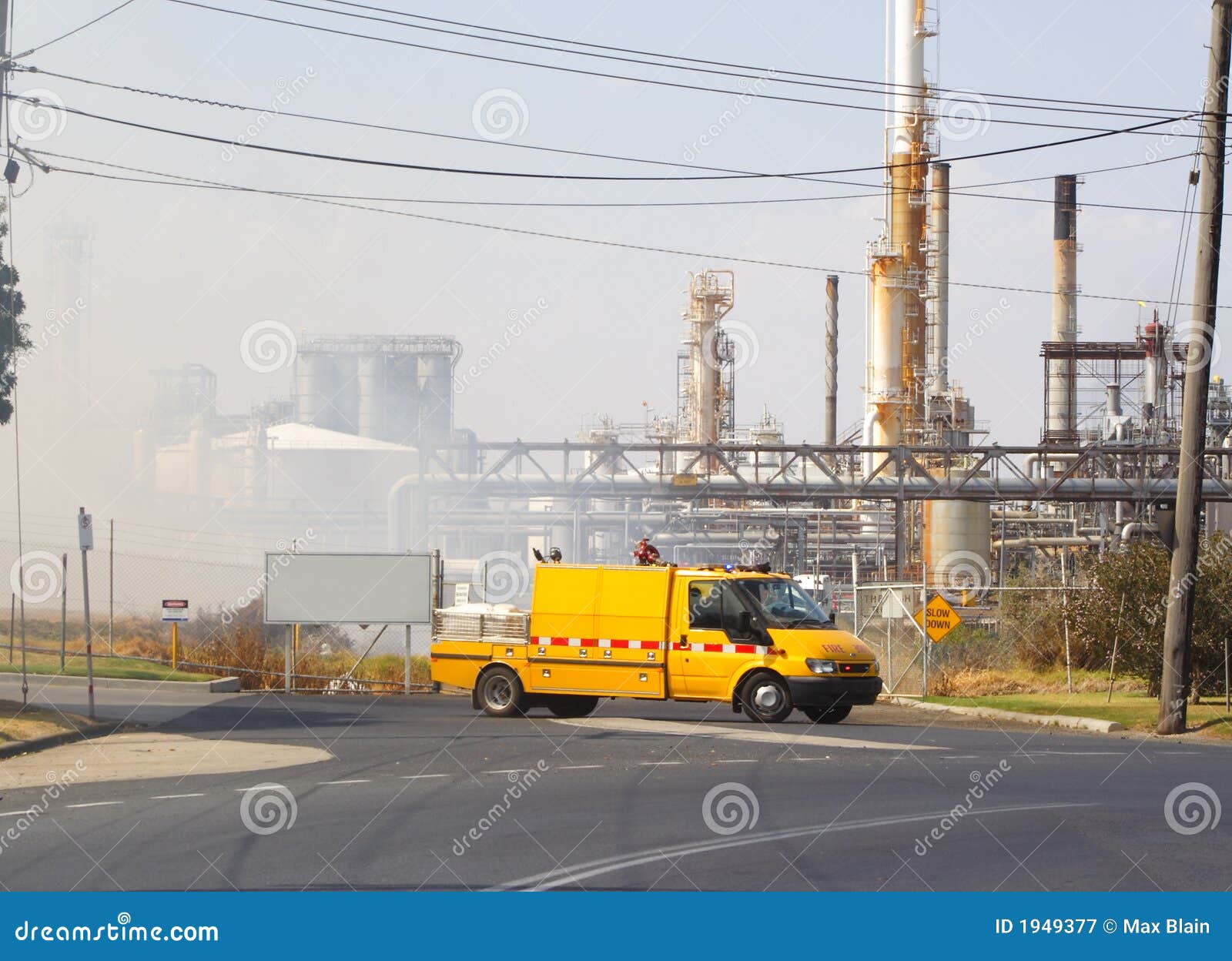 Refinery fire stock image. Image of firefighter, heat - 1949377