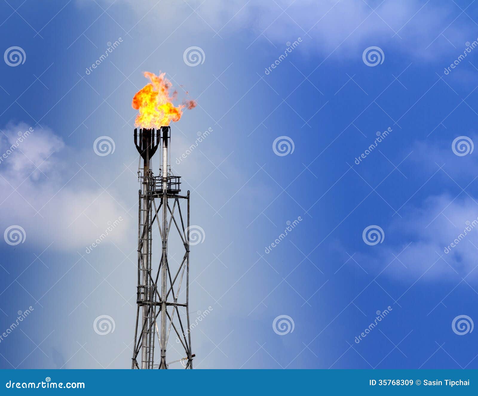 Refinery Fire Gas Torch Royalty-Free Stock Photography | CartoonDealer ...