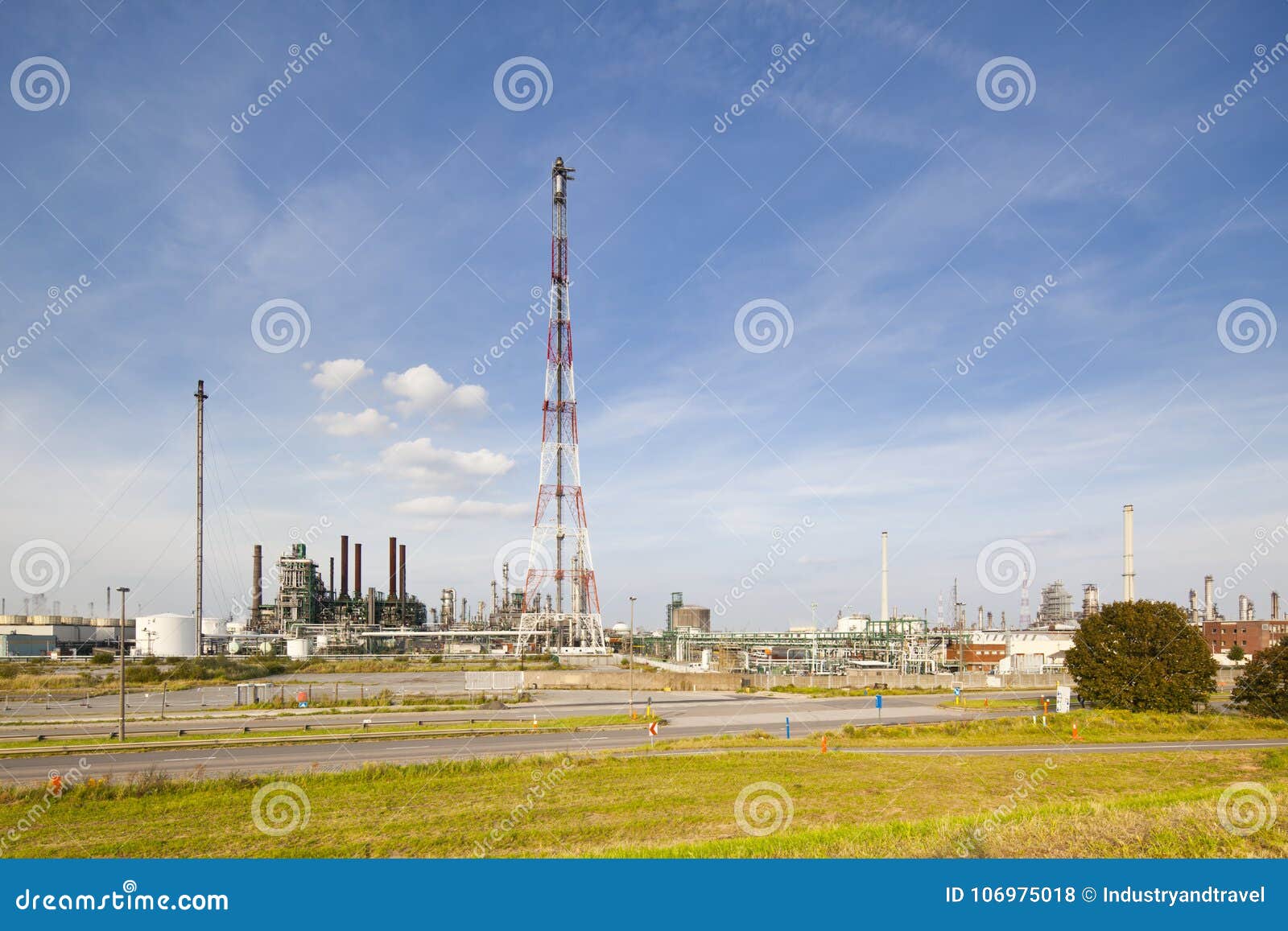 Refinery with Flare Stack stock photo. Image of generation - 106975018
