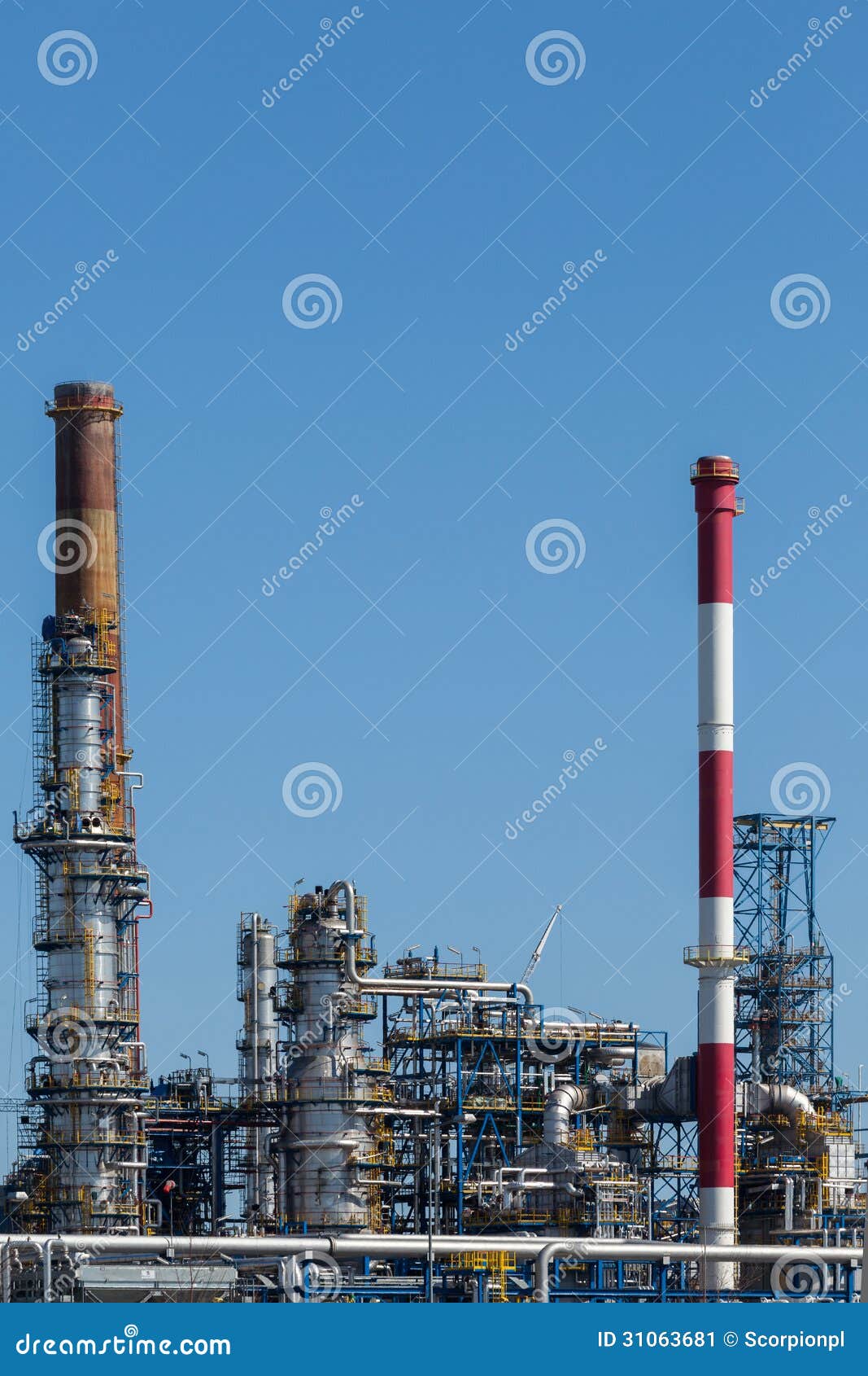 Refinery of Gdansk, Poland. Stock Image - Image of environment, color ...