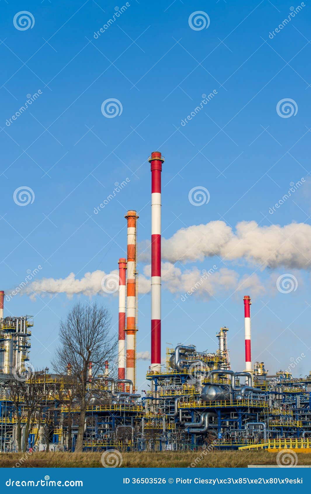 Refinery in North of Poland Stock Photo - Image of manufacture, smoke ...