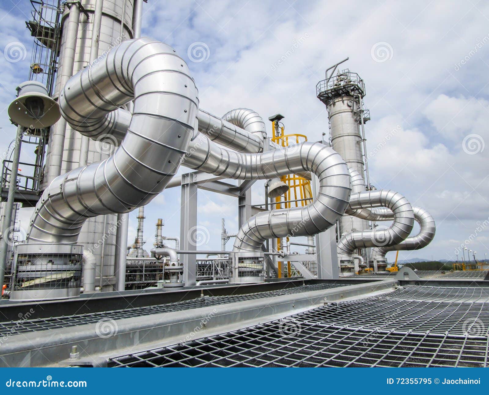 Refinery stock image. Image of building, illuminated - 72355795