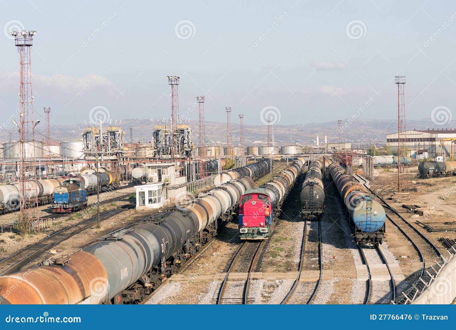 Refinery Oil Trains Rail Yard Stock Photo - Image of cargo, railway ...