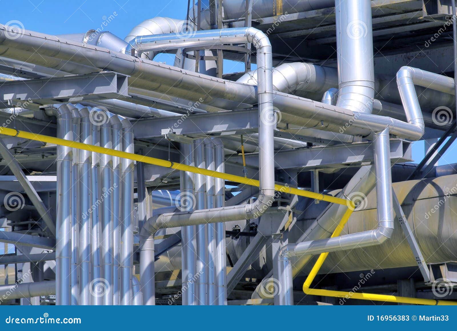 Refinery piping stock image. Image of chemistry, metal - 16956383