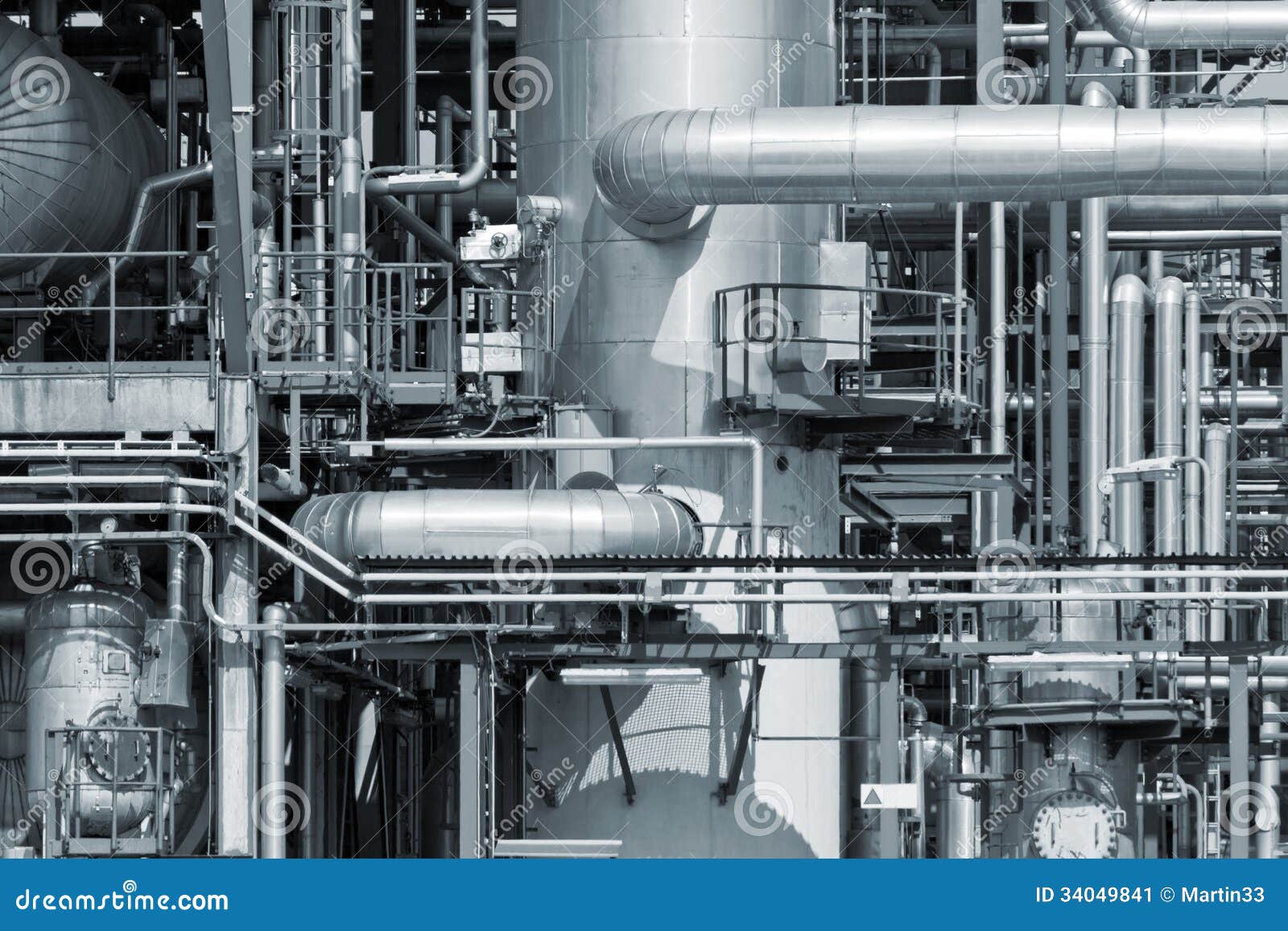 Refinery piping stock image. Image of piping, plant, steel - 34049841