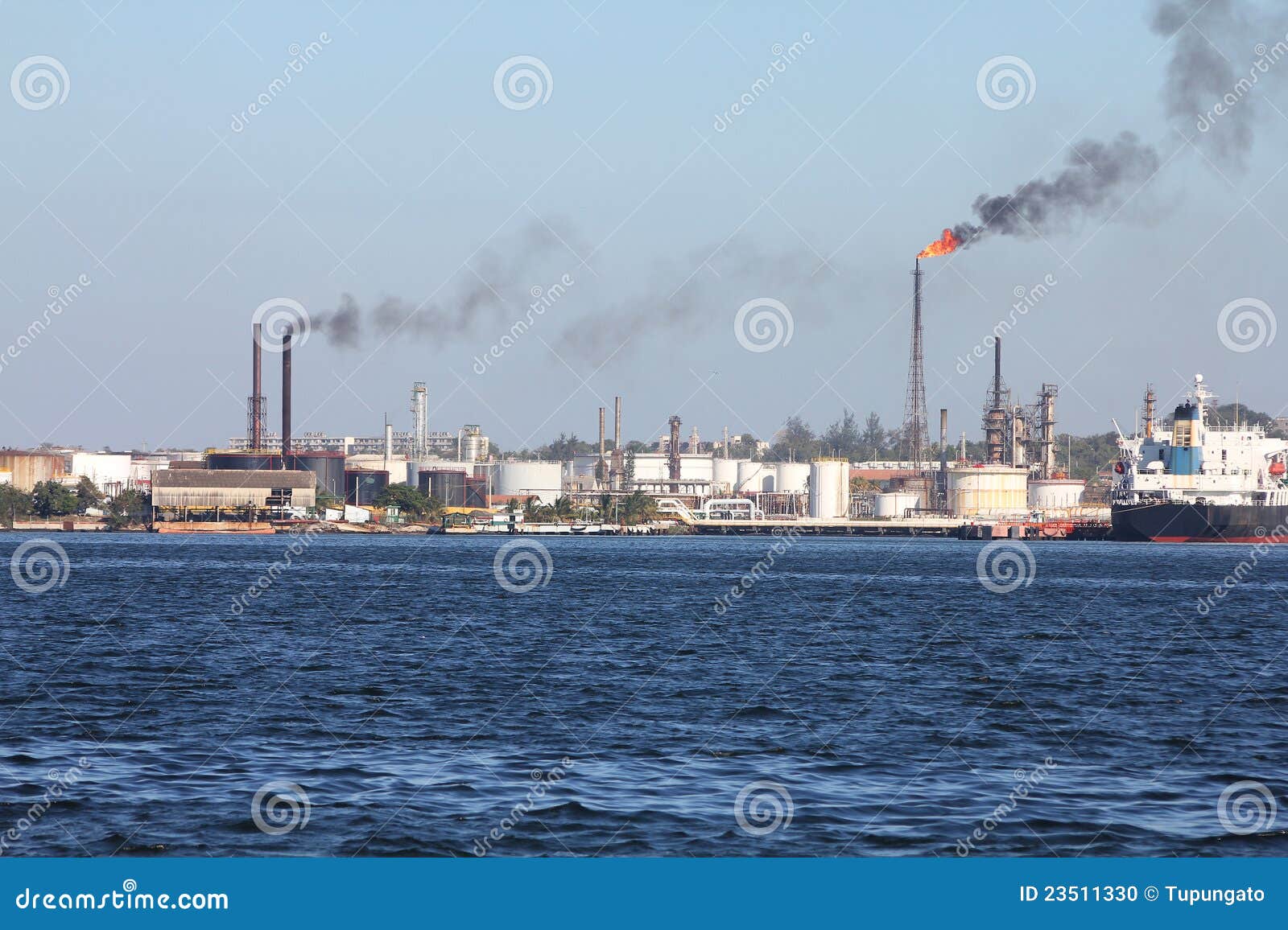 Refinery pollution stock photo. Image of business, vintage - 23511330