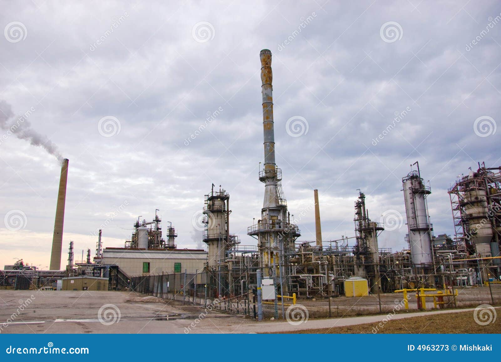 Refinery with Smoke Stacks stock image. Image of industry - 4963273