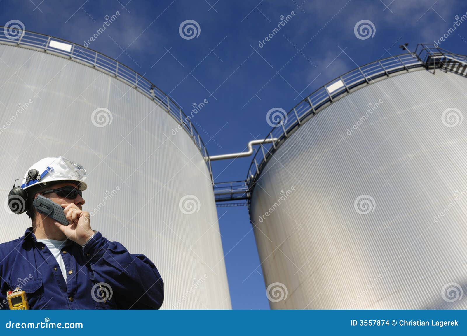Refinery Tanks and Engineer Stock Photo - Image of pipelines ...
