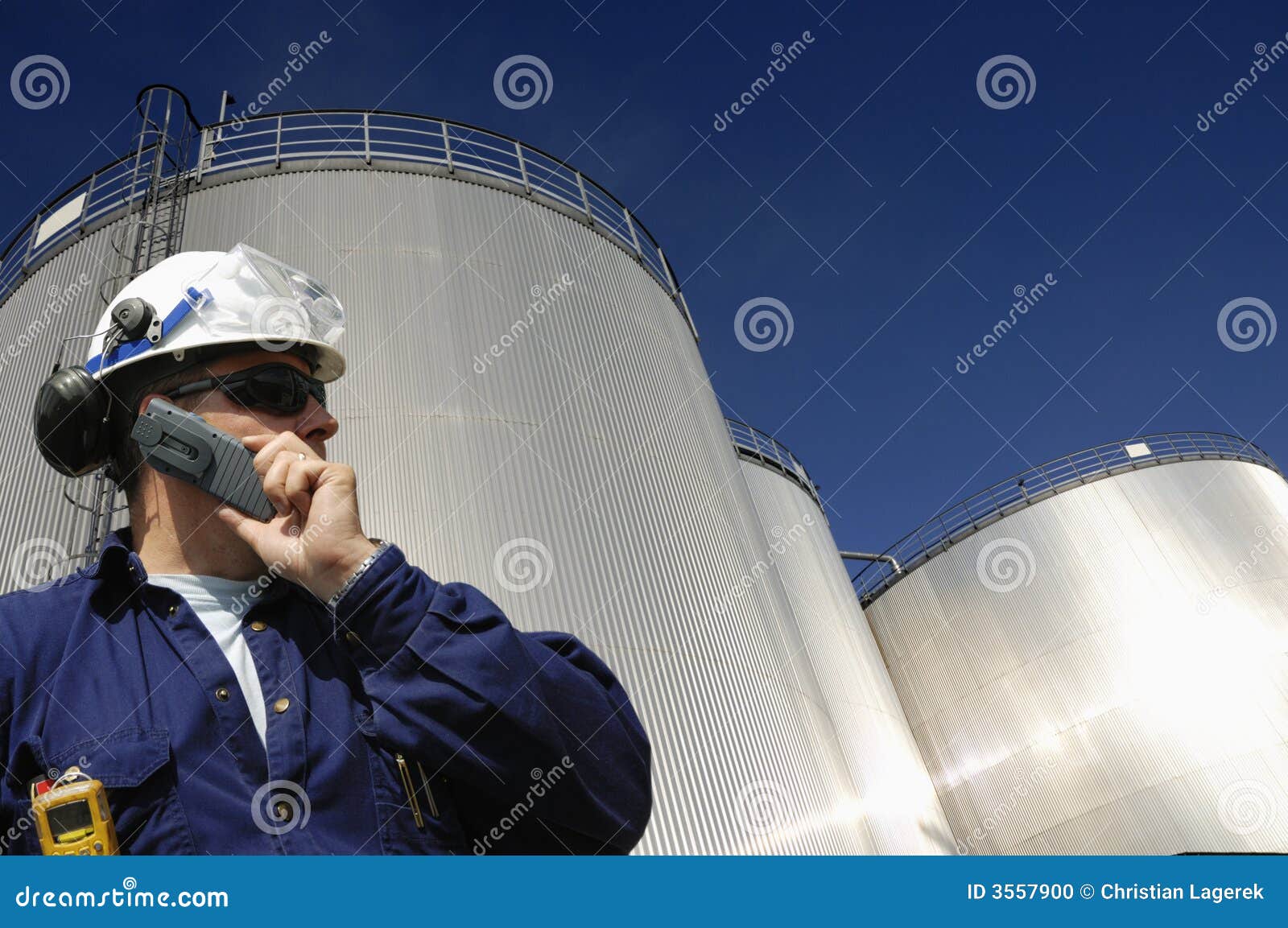 Refinery Tanks and Engineer Stock Photo - Image of industry, hard: 3557900