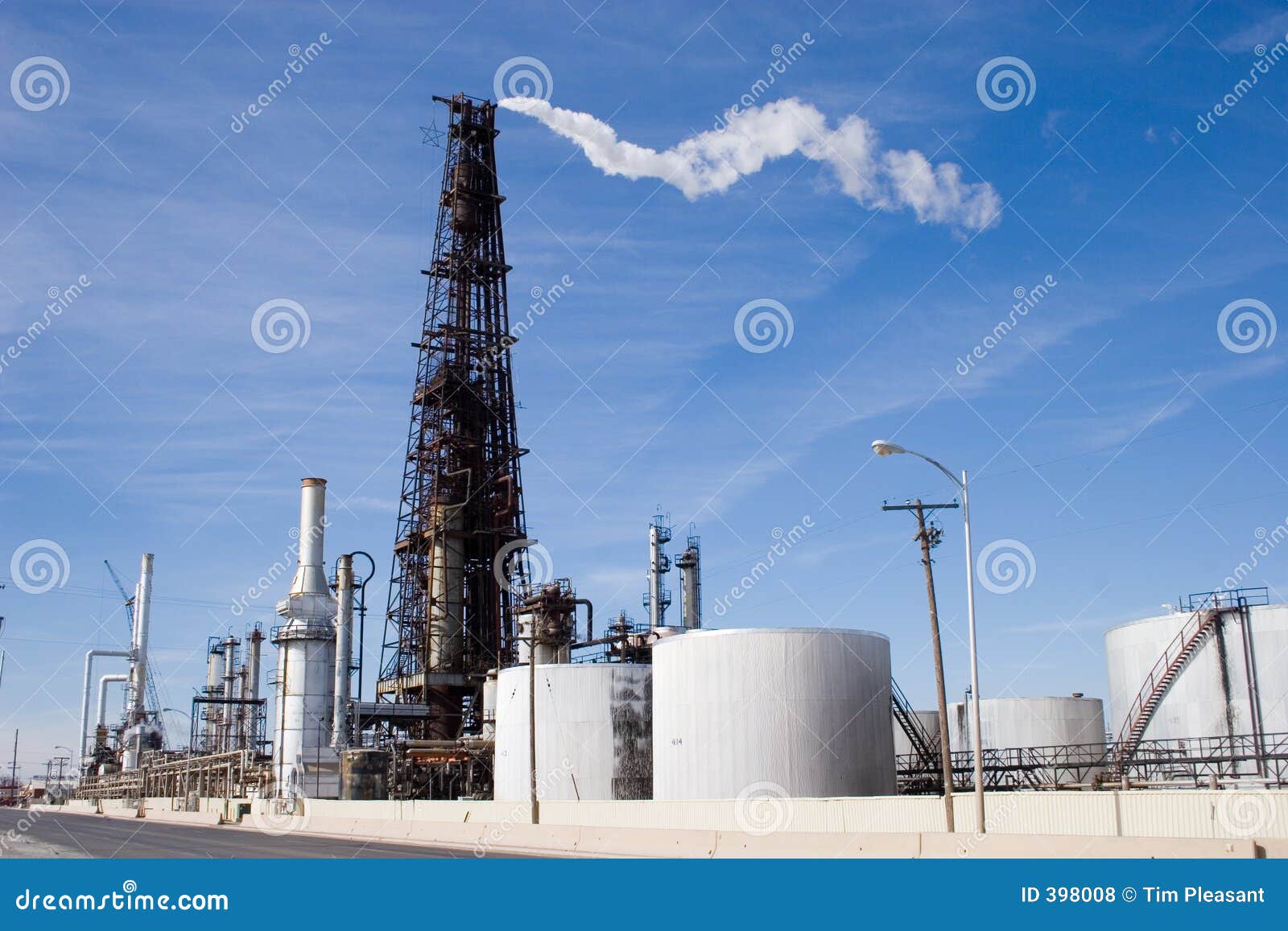 Refinery tower 2 stock photo. Image of gasoline, petrol - 398008