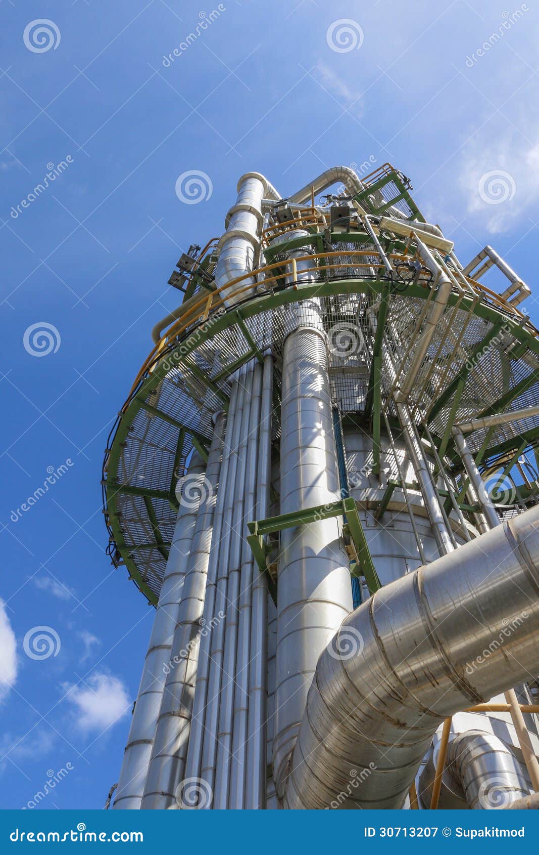 Refinery Tower with Blue Sky Stock Image - Image of blue, chemical ...
