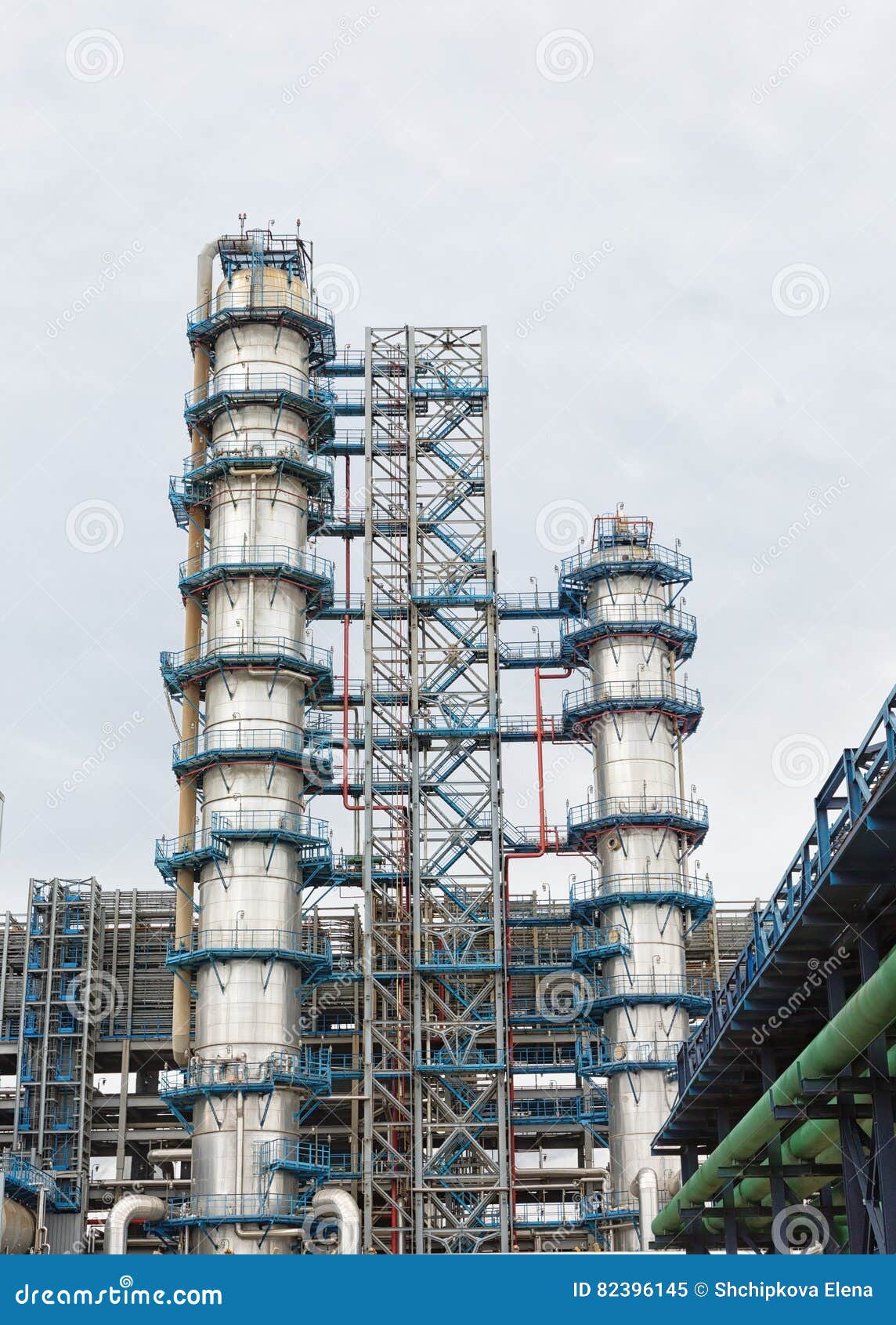Refinery tower structure stock image. Image of petroleum - 82396145
