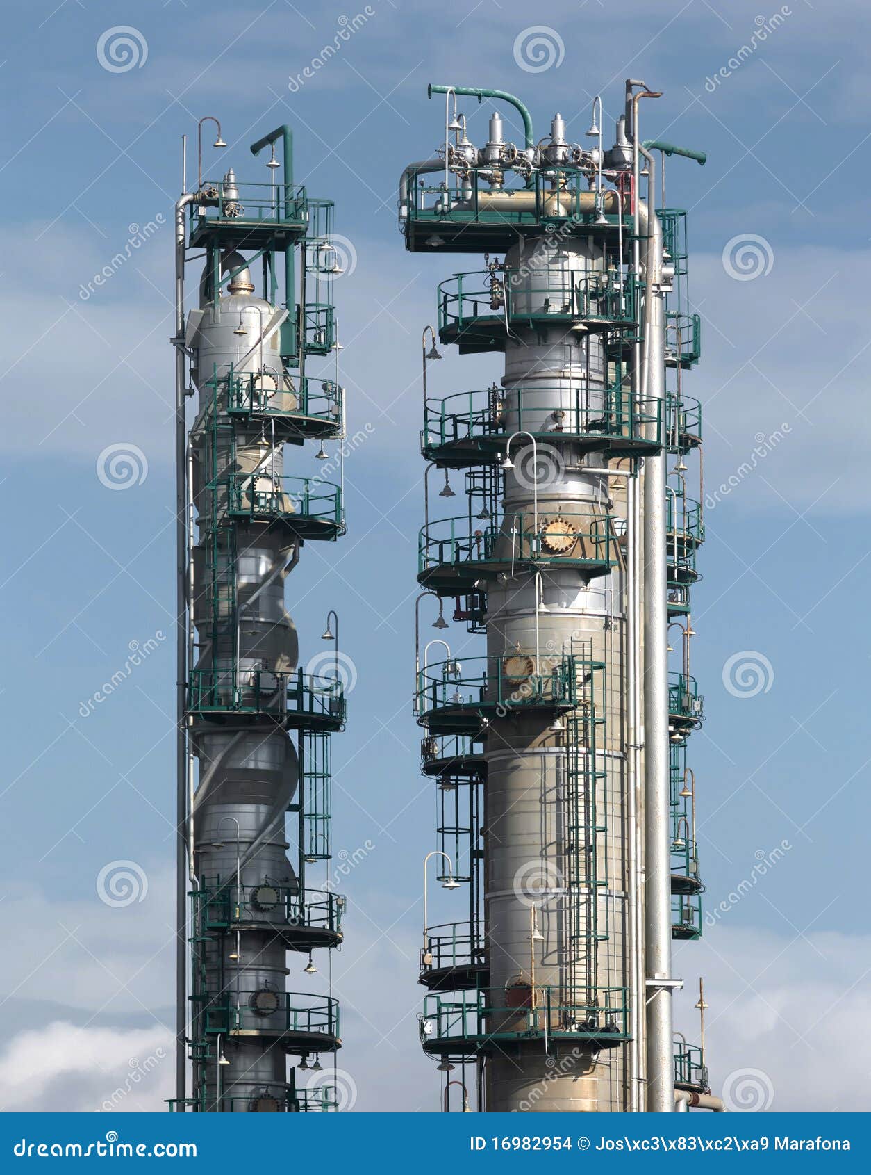 Refinery towers stock photo. Image of petrochemical, refinery - 16982954