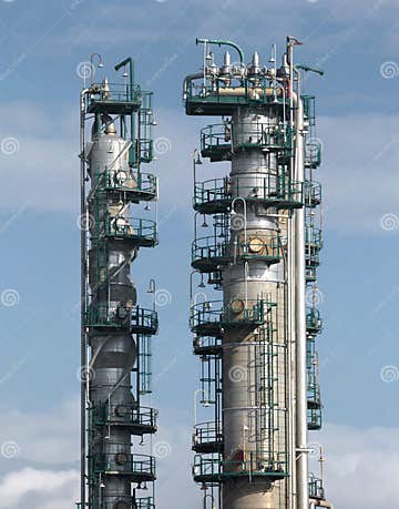 Refinery towers stock photo. Image of petrochemical, refinery - 16982954