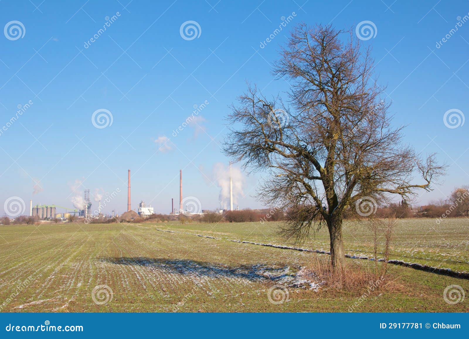Refinery and Tree stock image. Image of manufacture, power - 29177781