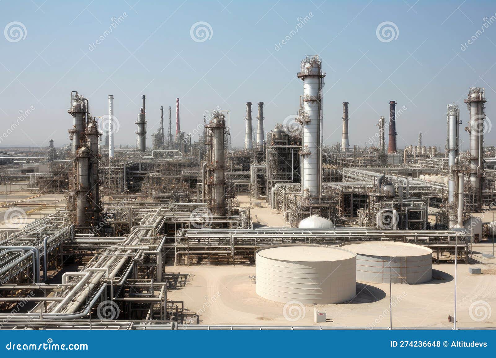 Refinery With Various Processing Units And Equipment For Extraction ...