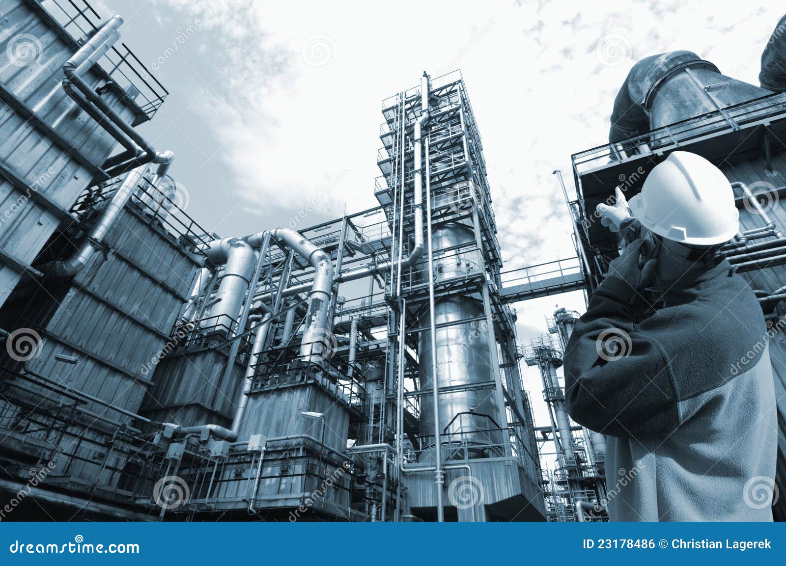 Refinery Workers and Oil Industry Stock Photo - Image of energy, plant ...