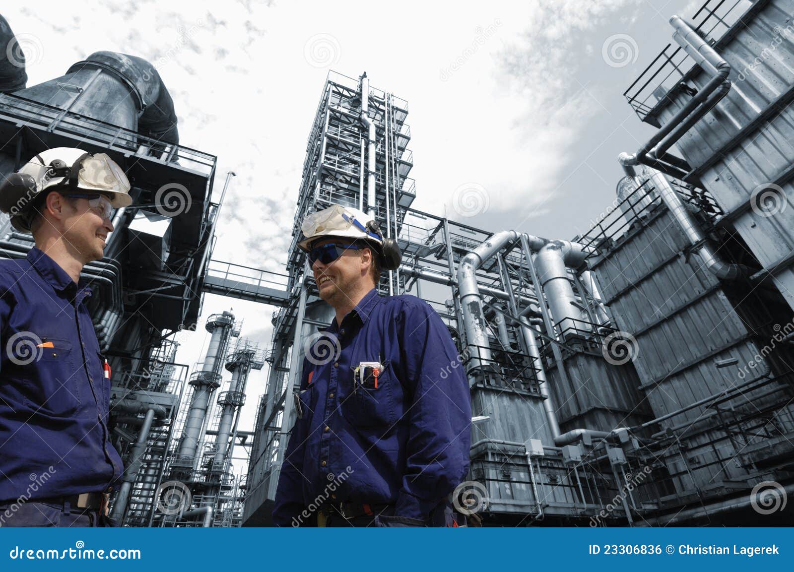 Refinery Workers and Oil Industry Stock Photo - Image of workers ...