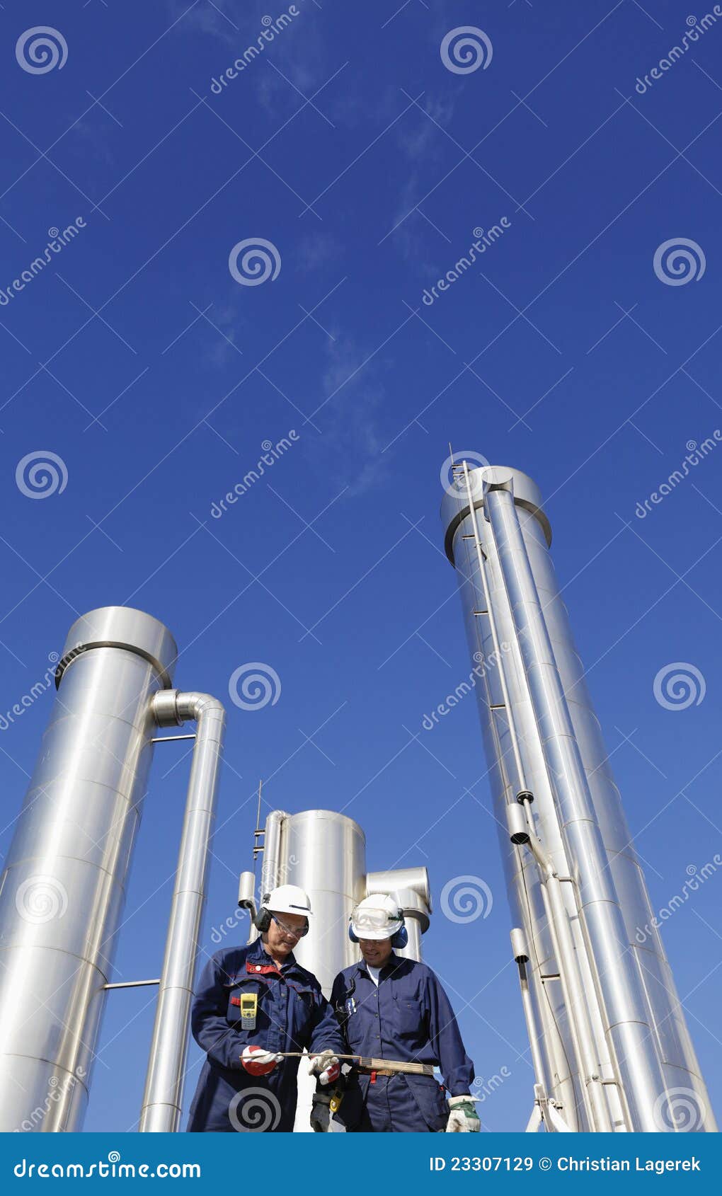 Refinery Workers and Oil Industry Stock Image - Image of environment ...