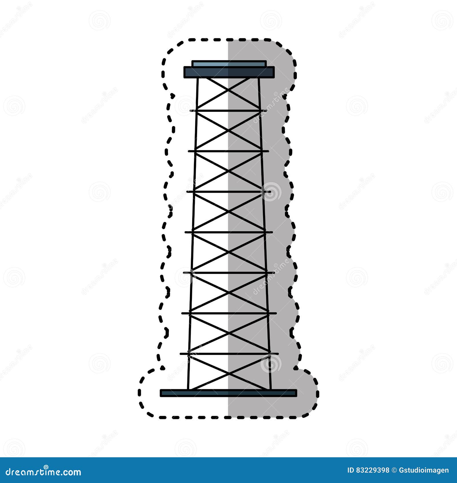 Refining Plant Tower Isolated Icon Stock Illustration - Illustration of ...