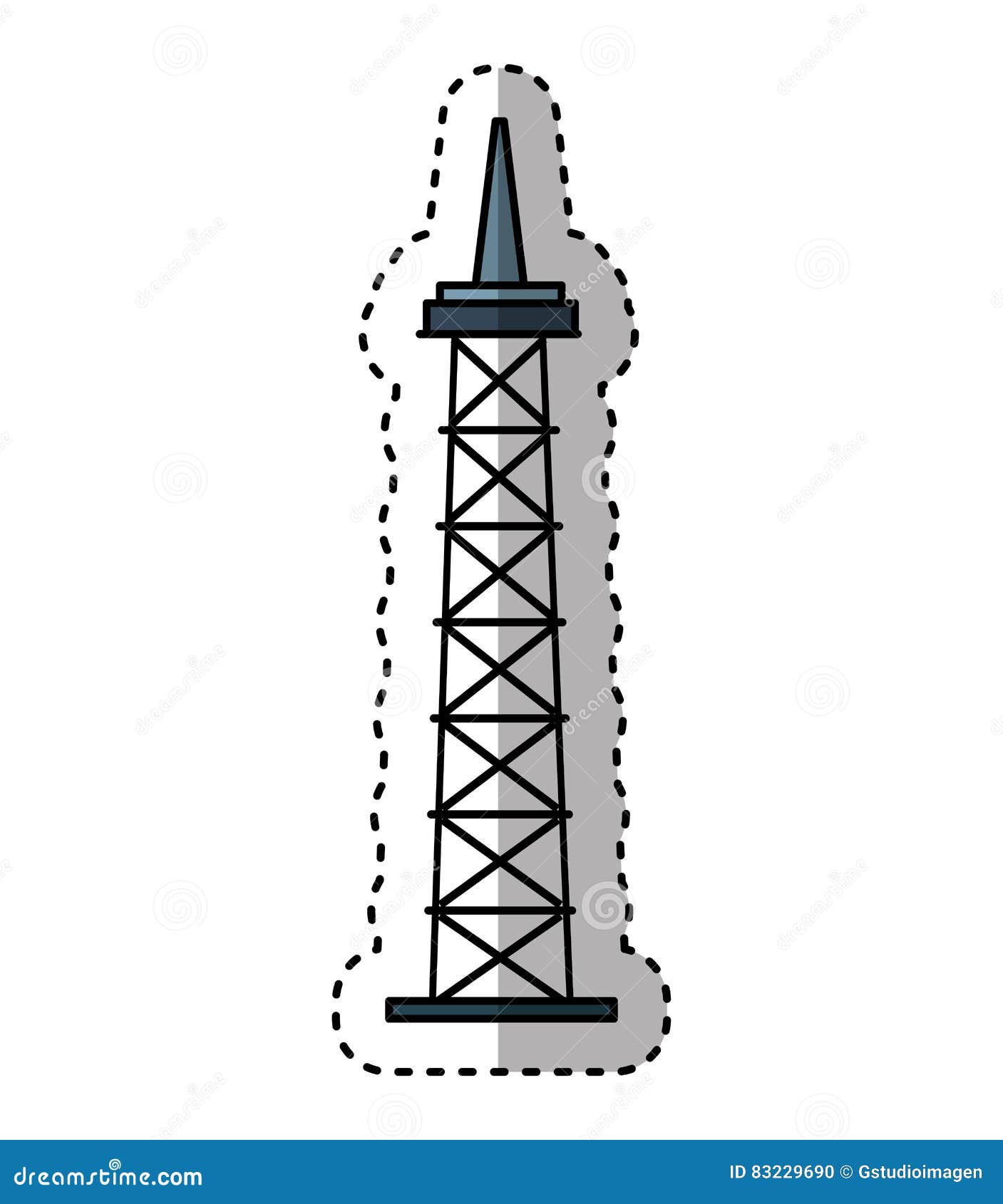 Refining Plant Tower Isolated Icon Stock Illustration - Illustration of ...