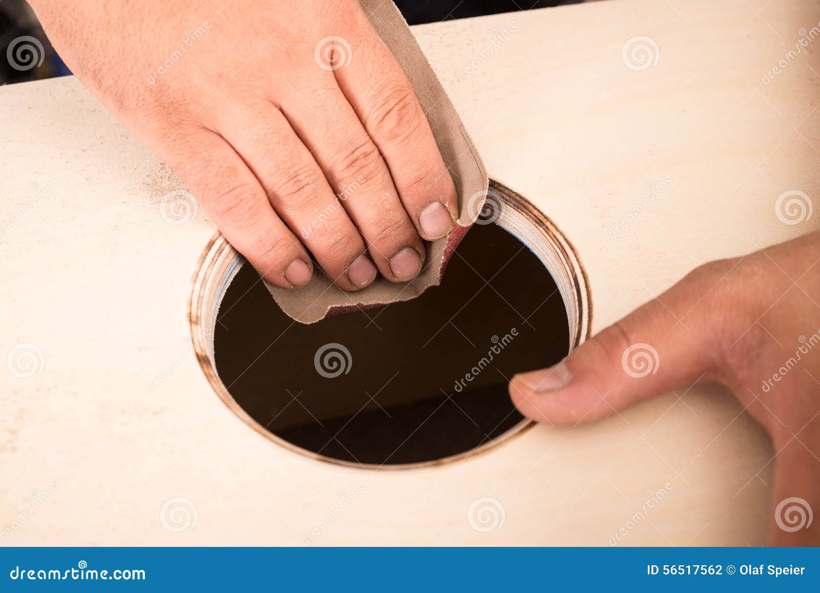 Refining with sand paper stock photo. Image of making - 56517562