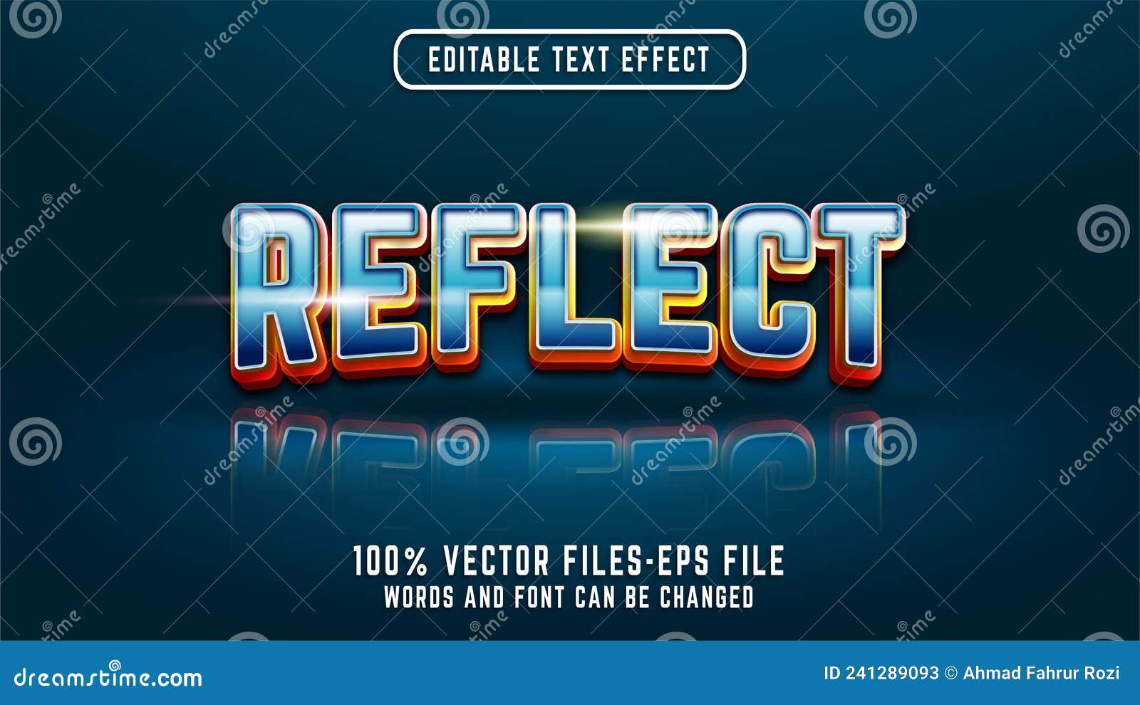 Reflect 3d Modern Text Effect, Editable Text Effect Vector Illustration ...