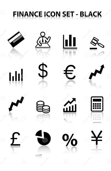 Reflect Finance Icon Set stock vector. Illustration of paint - 17295992