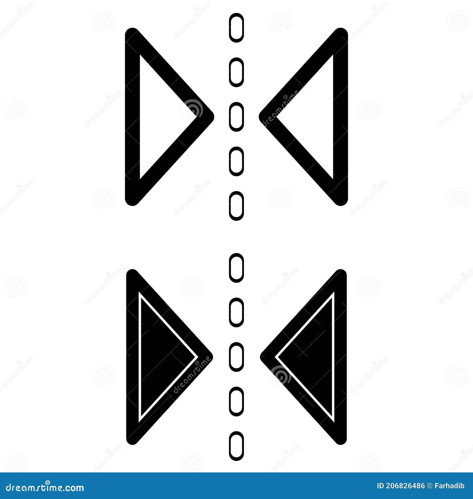 Reflect Icon Vector Logo, Black and White Version Stock Illustration ...