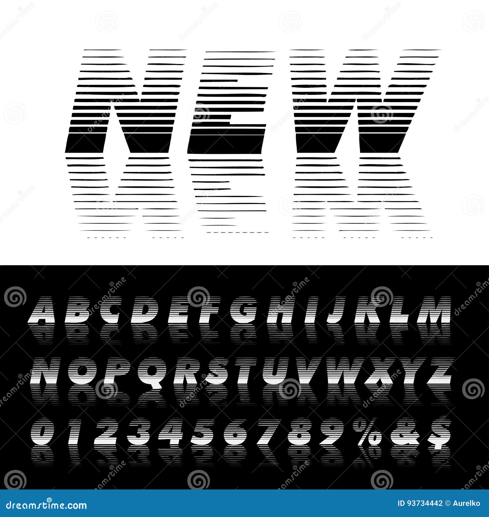 Reflect line font 2 stock vector. Illustration of indistinctly - 93734442