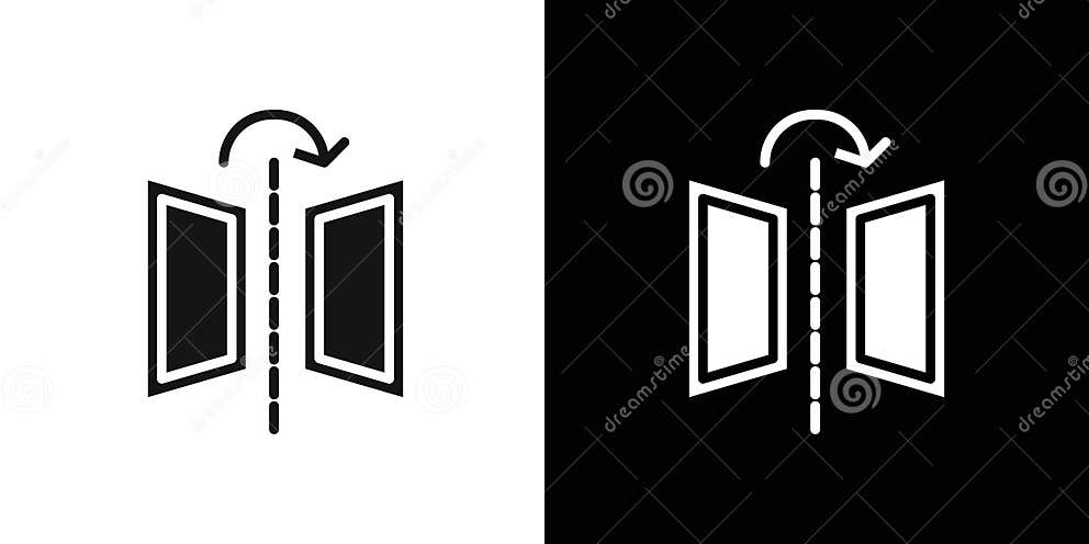 Reflect Tool Icon Flat Vector Set Outline Stock Vector - Illustration ...