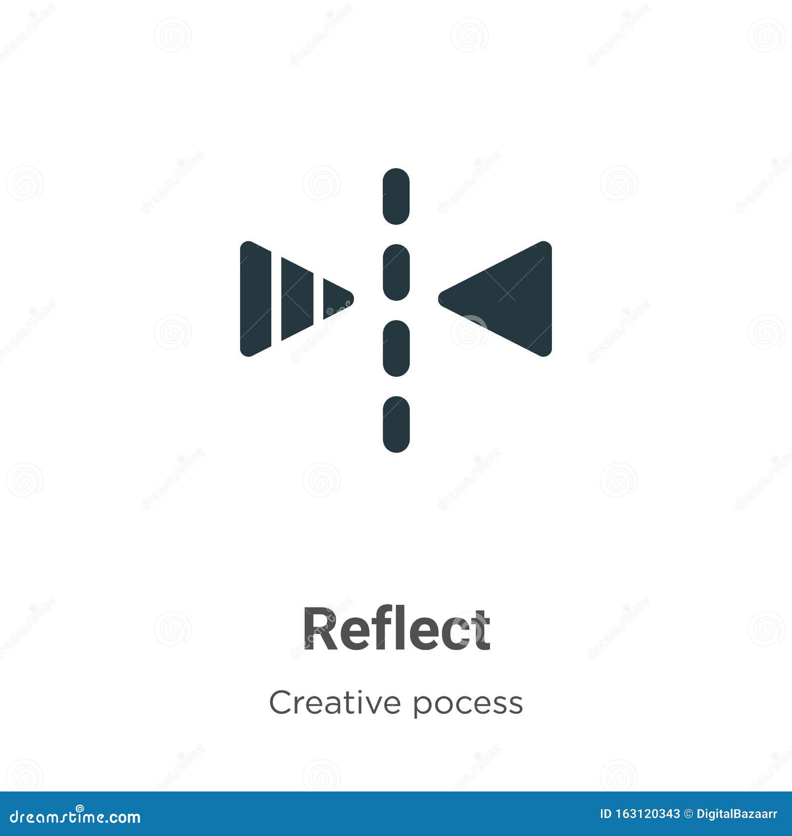 Reflect Vector Icon on White Background. Flat Vector Reflect Icon ...