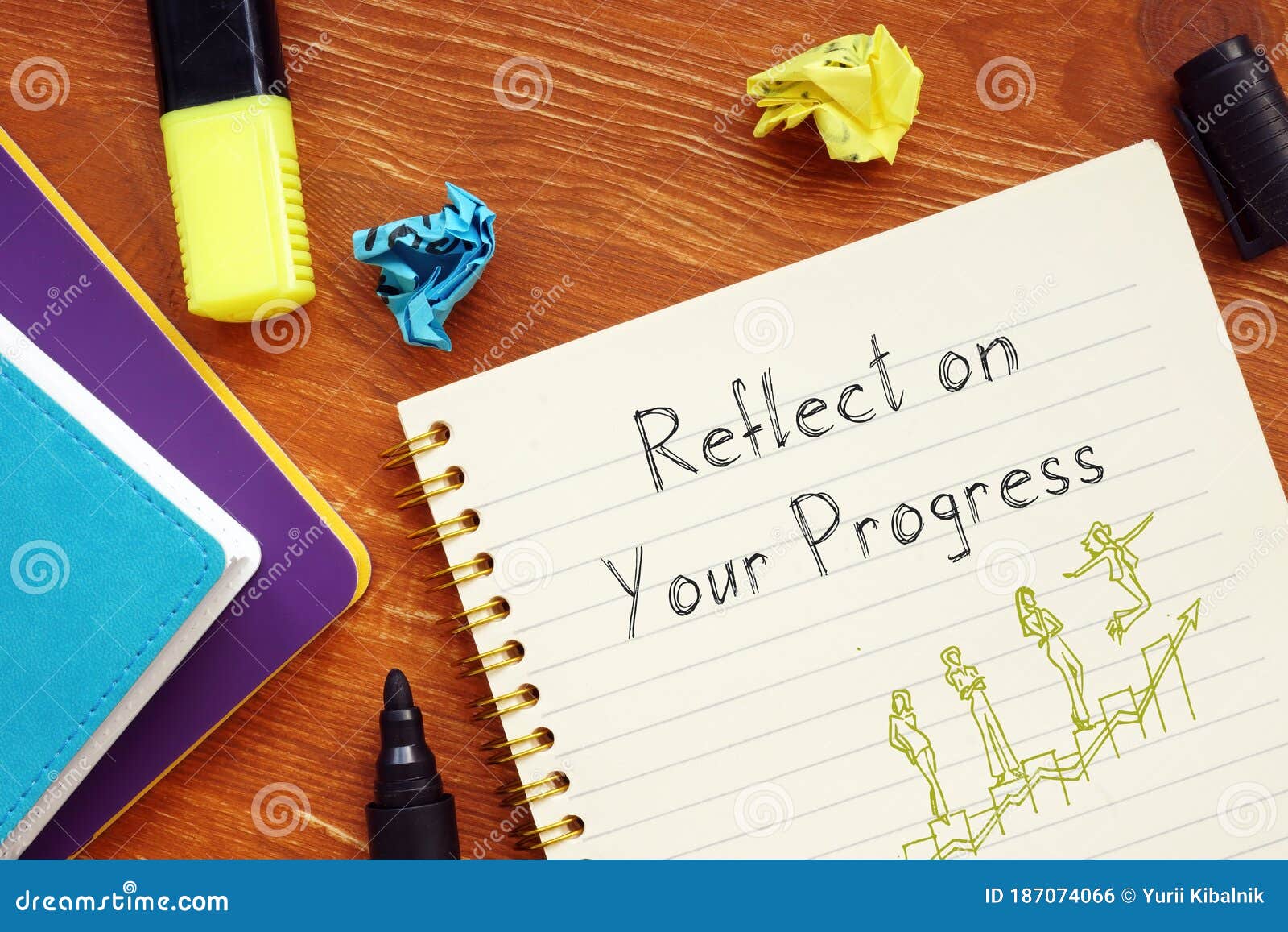 Reflect on Your Progress Phrase on the Page Stock Photo - Image of ...