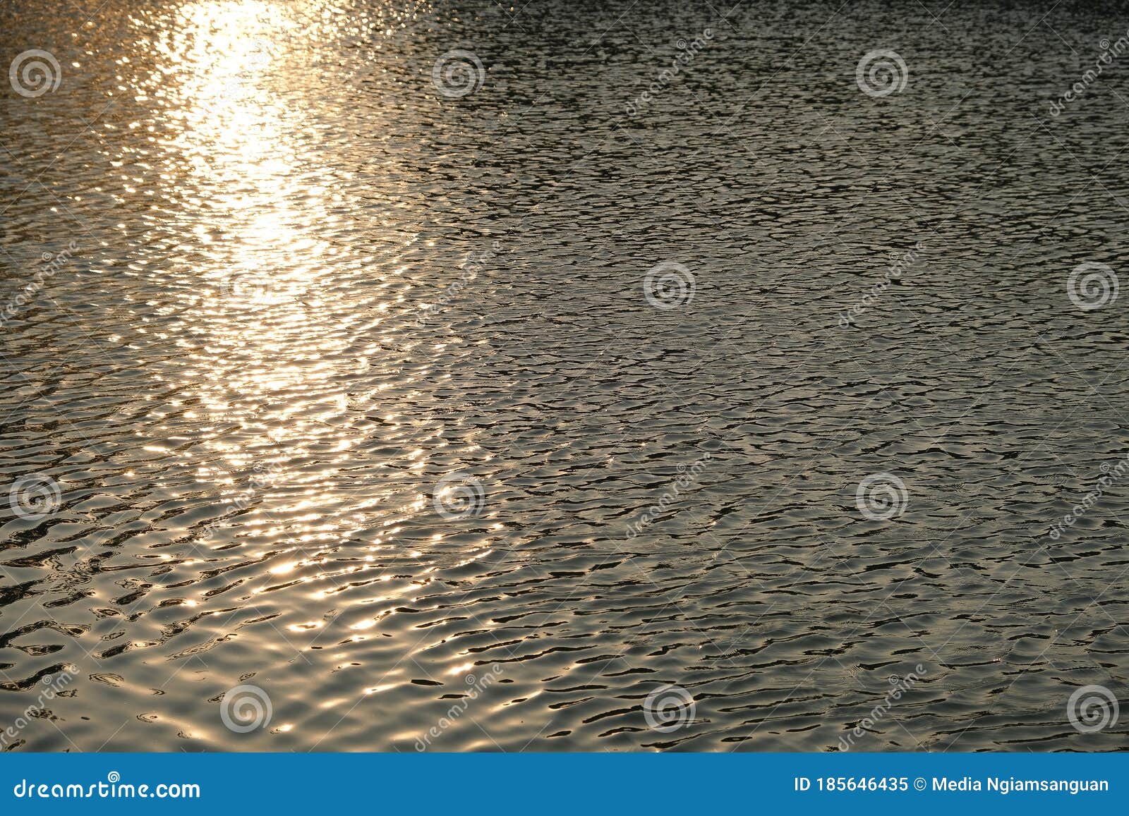 Reflected Light of the Sun Hits the River Water Surface with Waves ...
