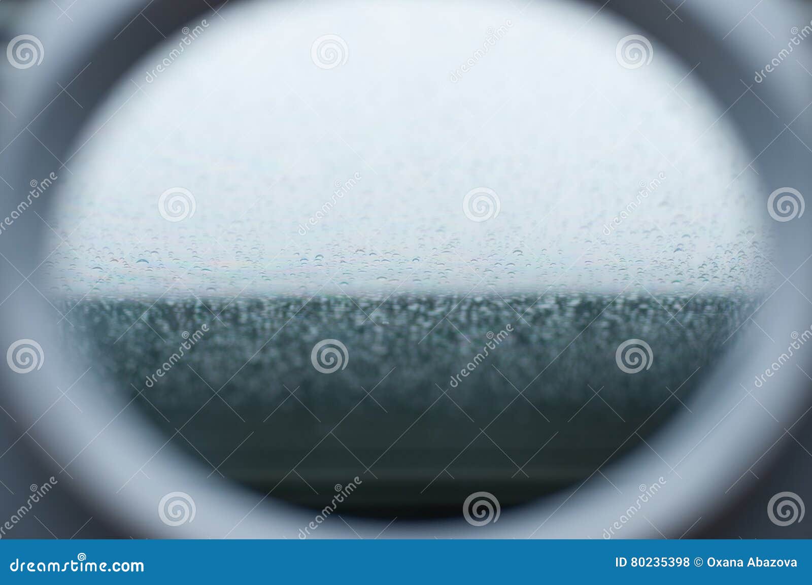 Reflected in a Round Mirror Raindrops Stock Photo - Image of mirrored ...