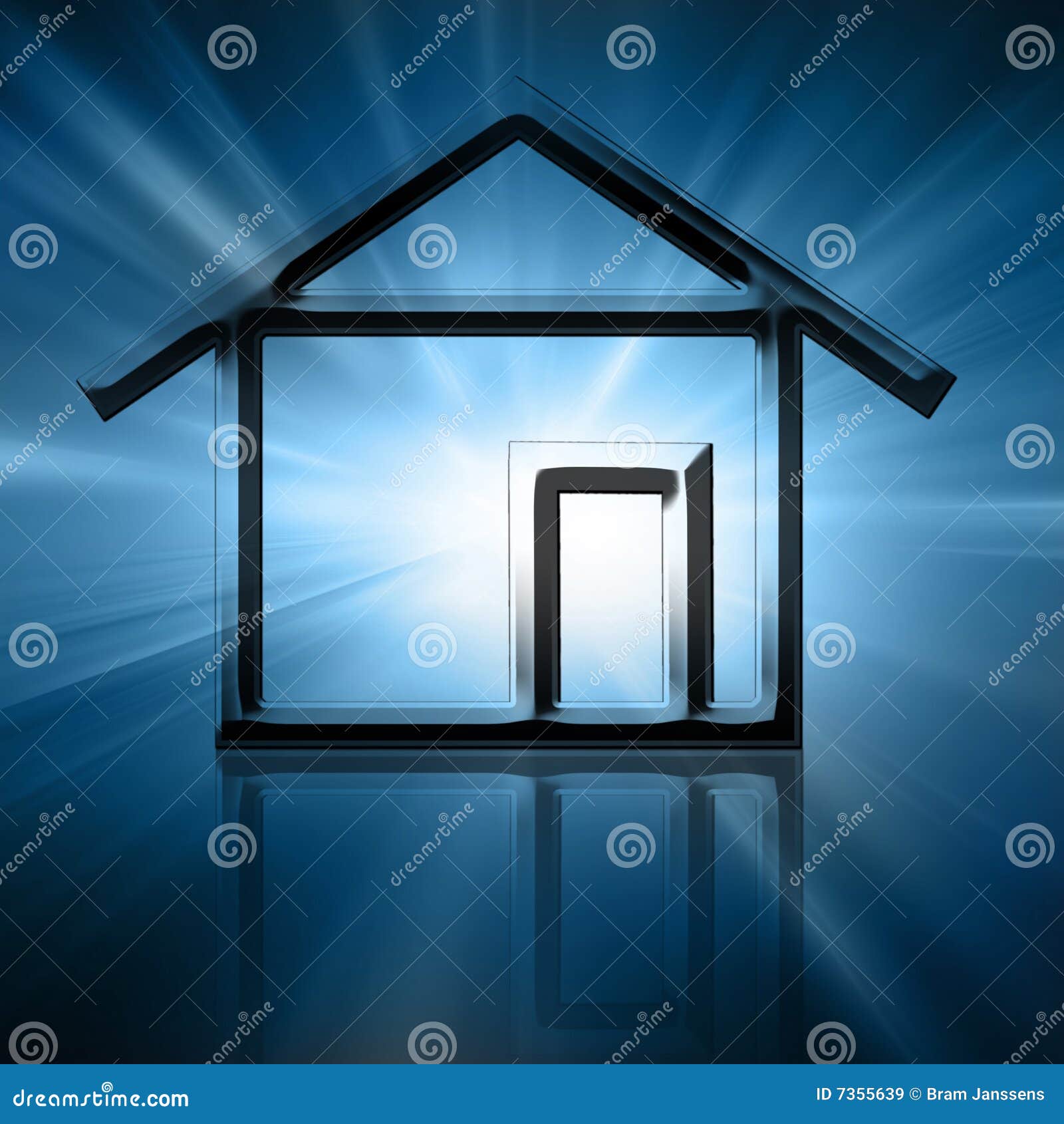 Reflected silver house stock illustration. Illustration of reflected ...